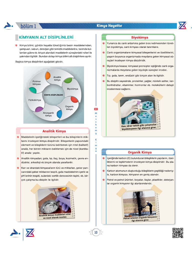 9.sinif Kimya Kimyanin Alt Disiplinleri Yeni Mufredat PDF | PDF