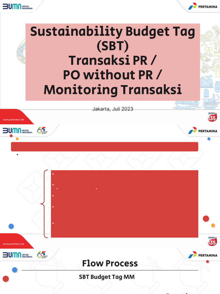 LAMP 1 - SBT Budget Tag - Sosialisasi Transaksi PR | PDF