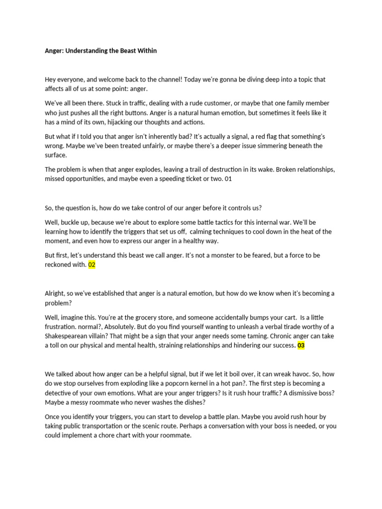 Anger Understanding The Beast Within | PDF
