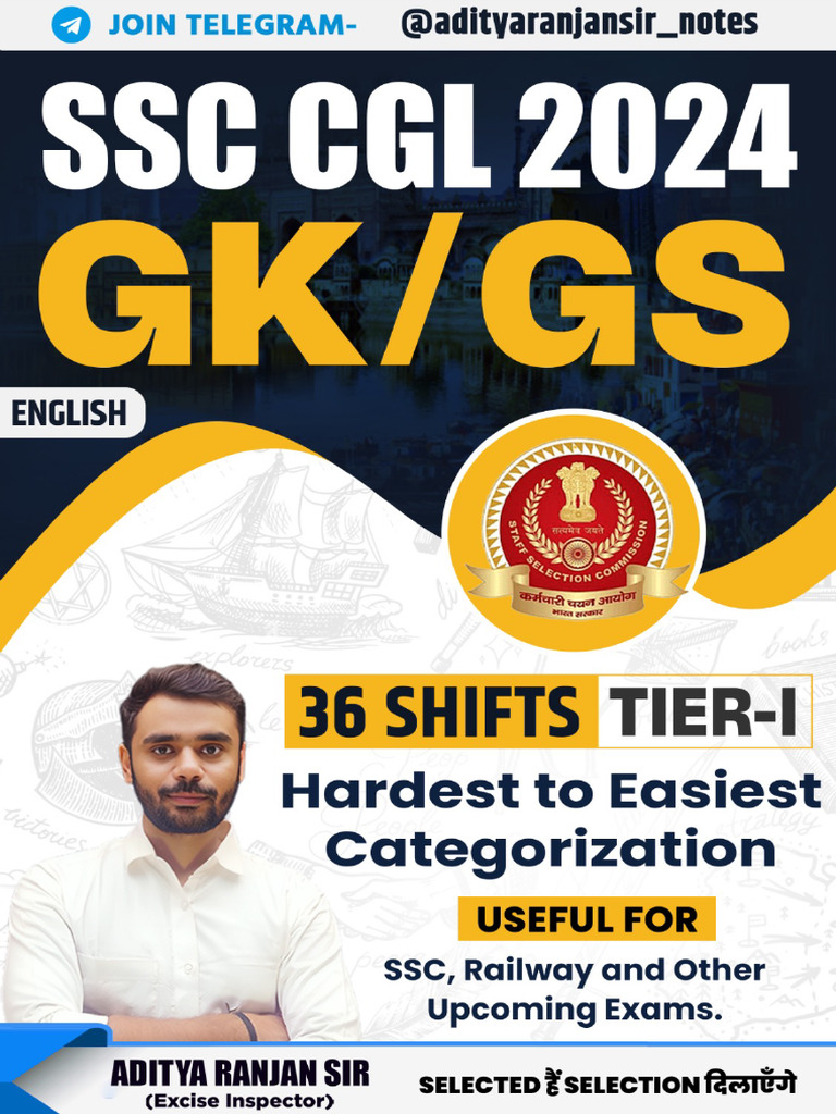 SSC CGL PRE 2024 General Awareness (English) Hard To Easy | PDF