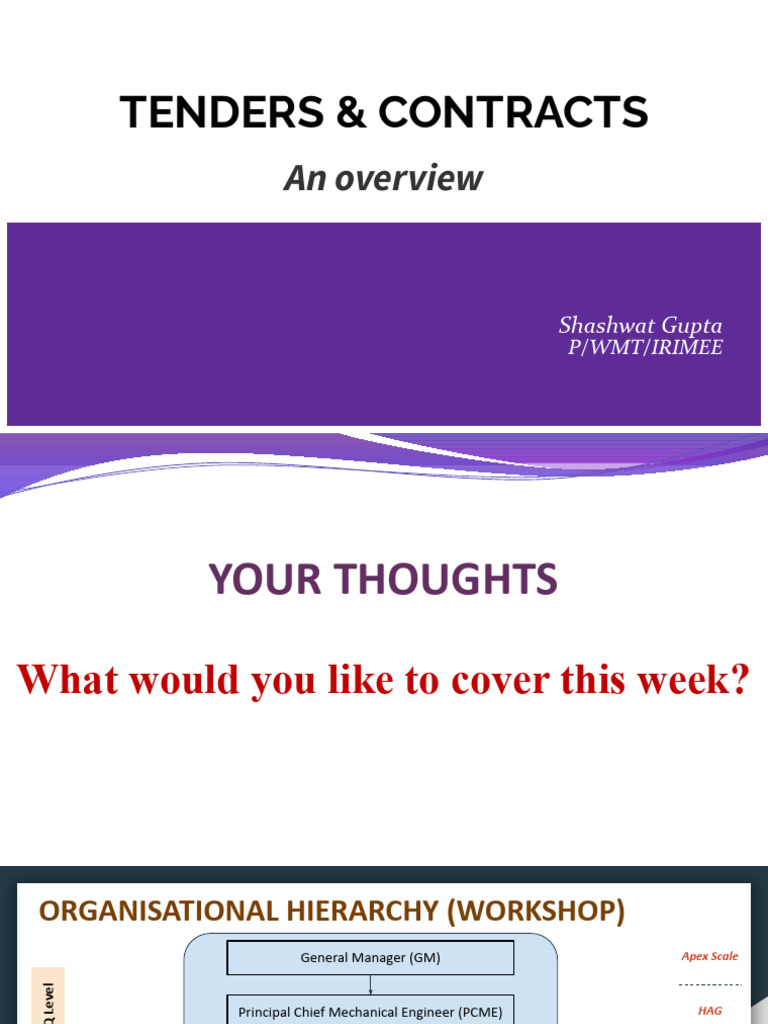 Tenders and Contracts - An Overview | PDF