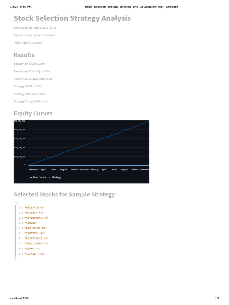Stock Selection Strategy Analysis and Visualization Tool Streamlit | PDF