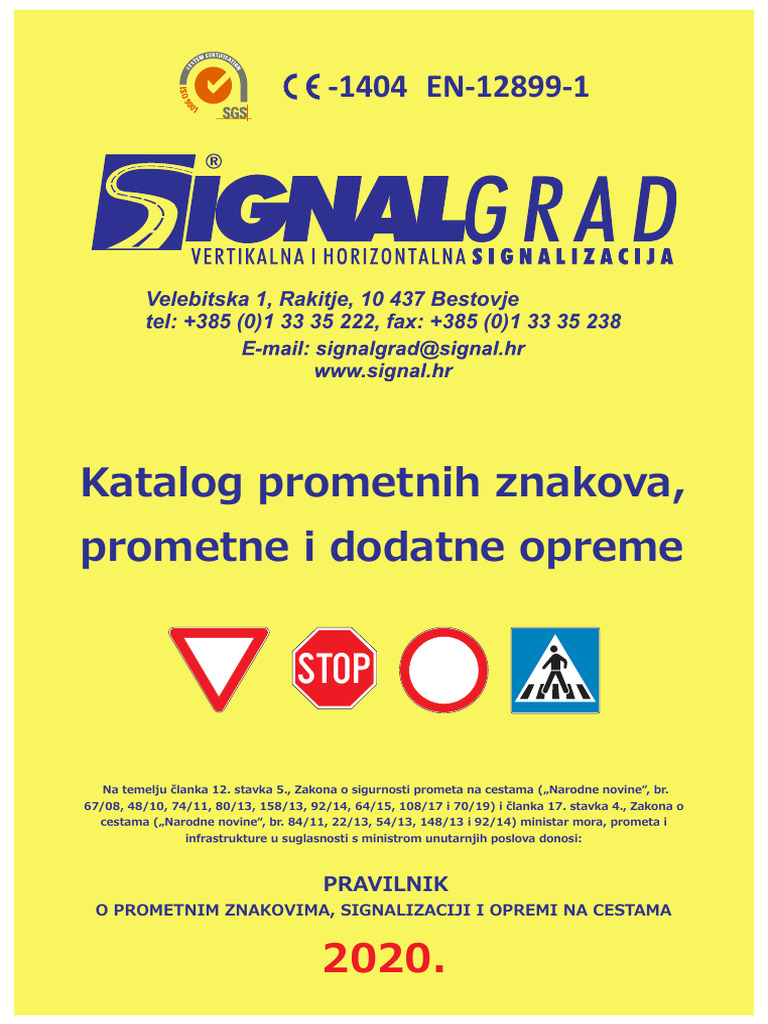 Katalog Prometnih Znakova 2020 | PDF