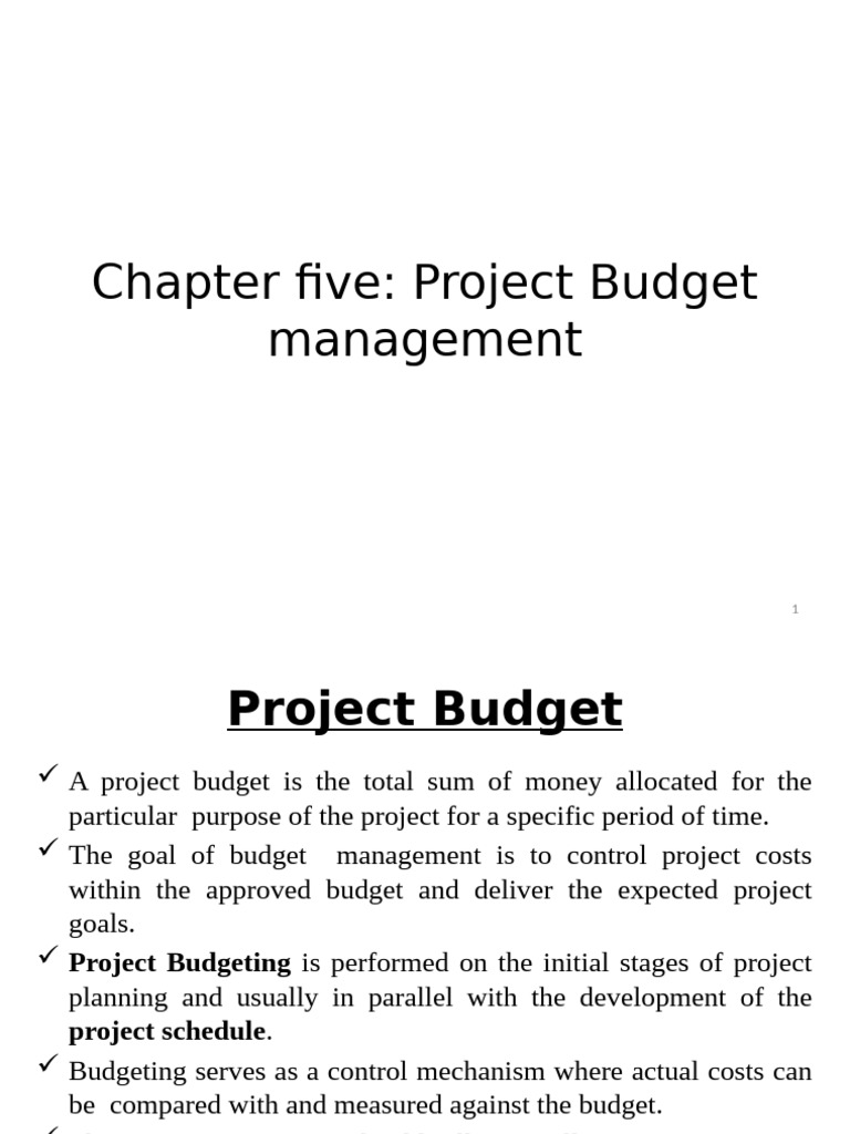 Chapter Five project budget management | PDF
