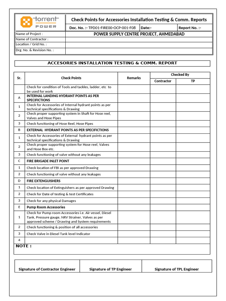 TPD01-FIRE00-OCP-001-F08-Check Points For Accessories Installation ...