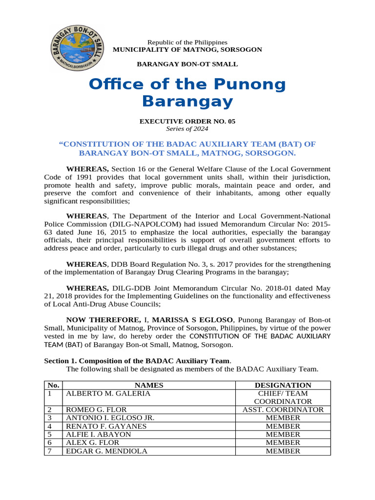Office of The Punong Barangay | PDF