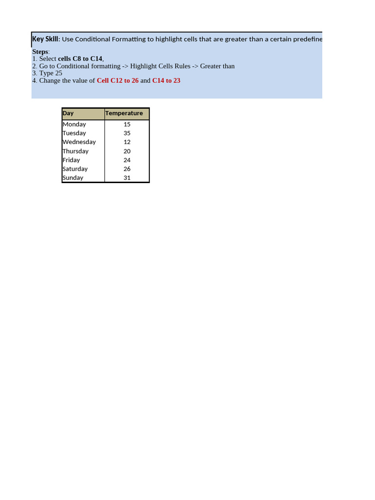 Excel Folio 2 (Conditional Formatting) | PDF