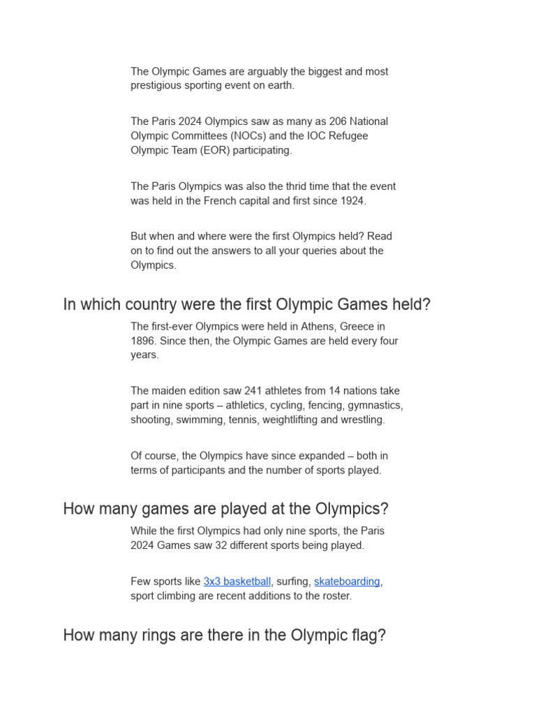 Olympics | PDF