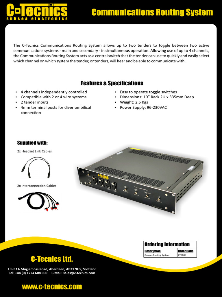 Rack Mount Comms Routing System | PDF