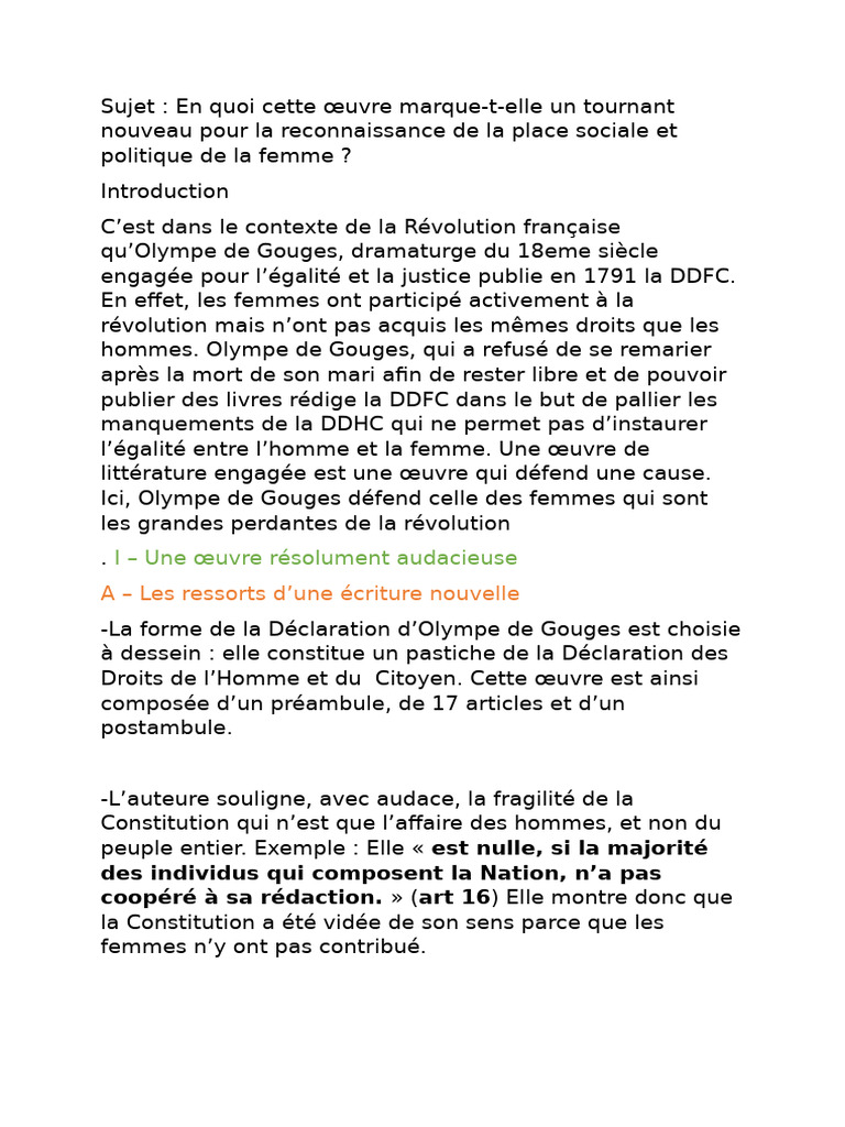 Dissert Olympes de Gouges | PDF