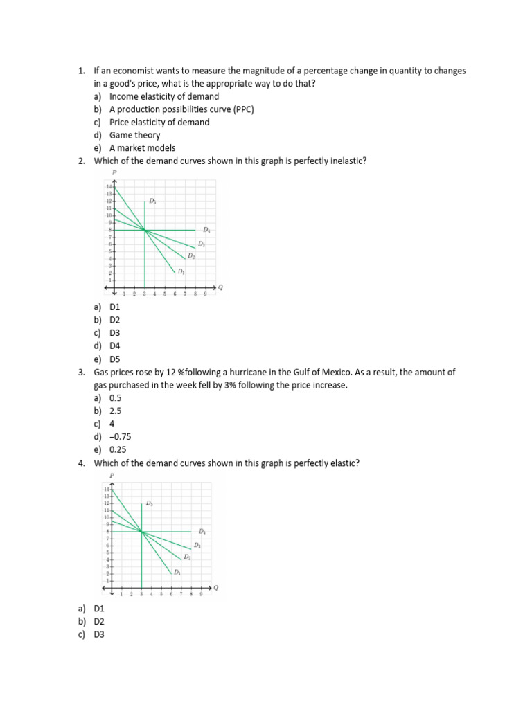 Practice Elasticity-1 | PDF