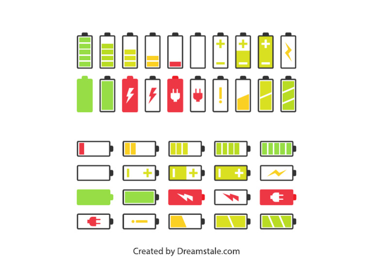 Free Battery Icons - Colorful | PDF