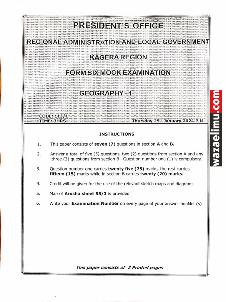Form Six Paper | PDF