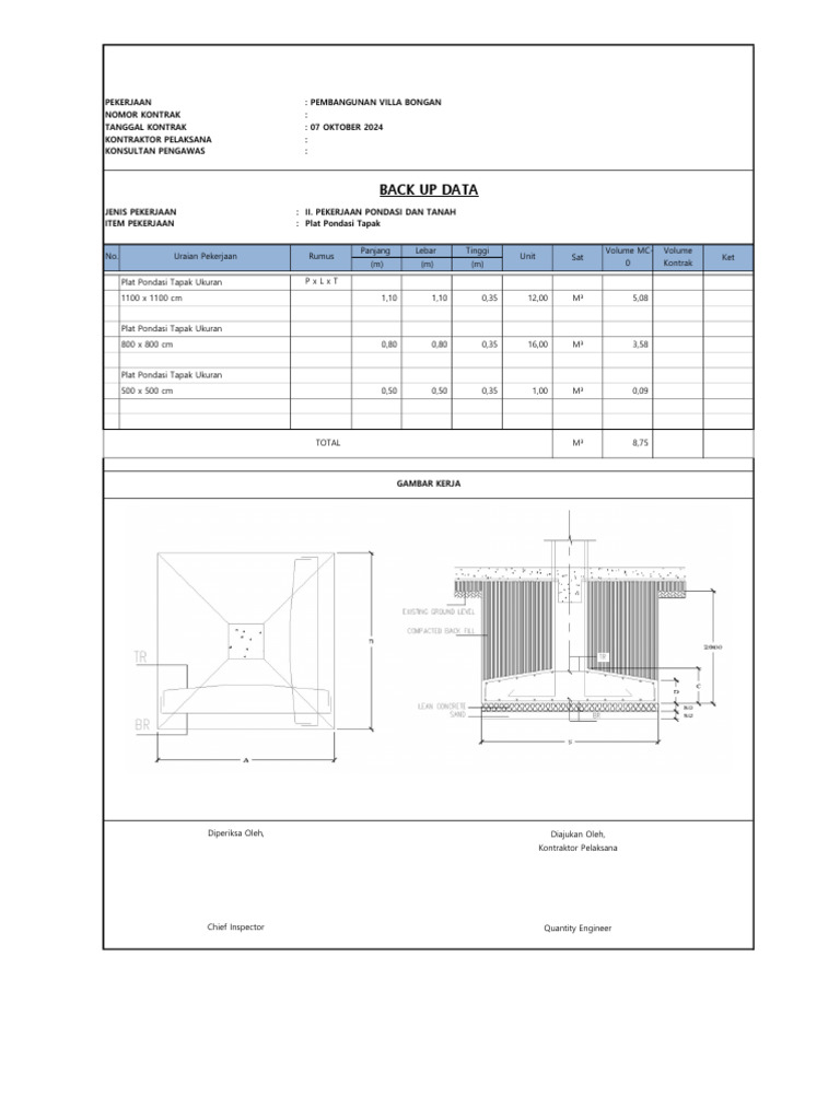 Back Up Data Villa Bongan | PDF