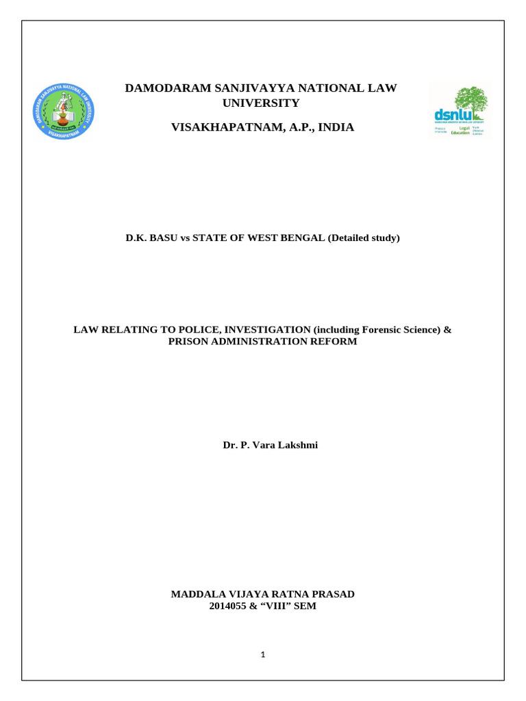 DK Basu Vs State of West Bengal | PDF