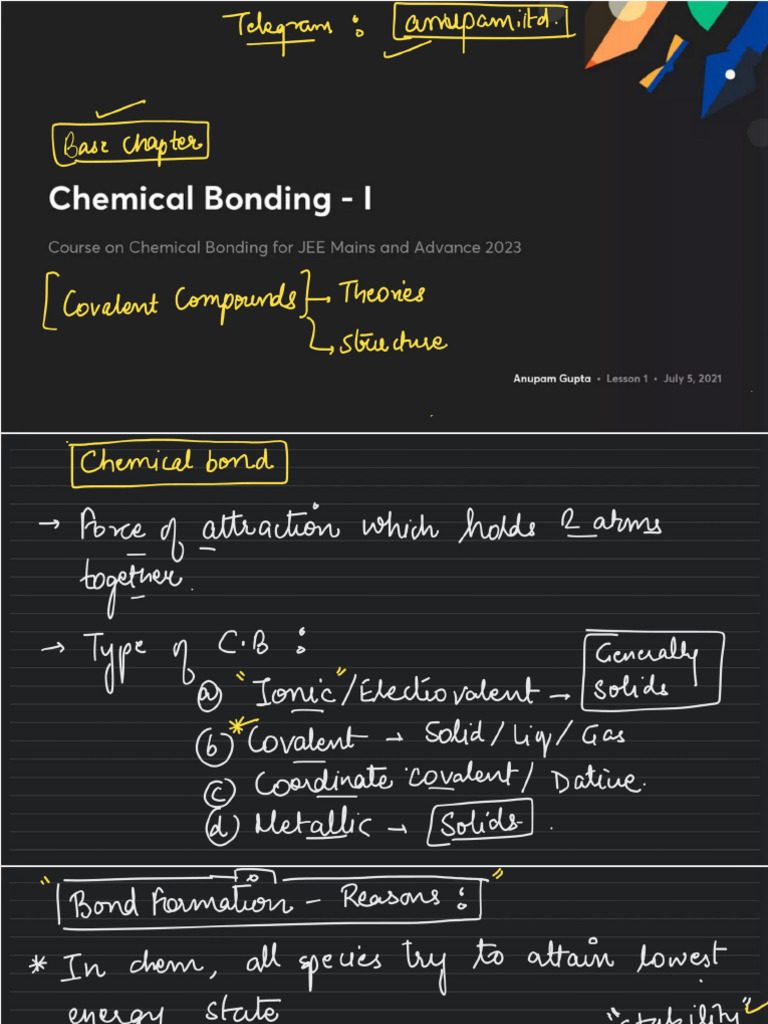 AGSir Complete Chemical Bonding Notes | PDF