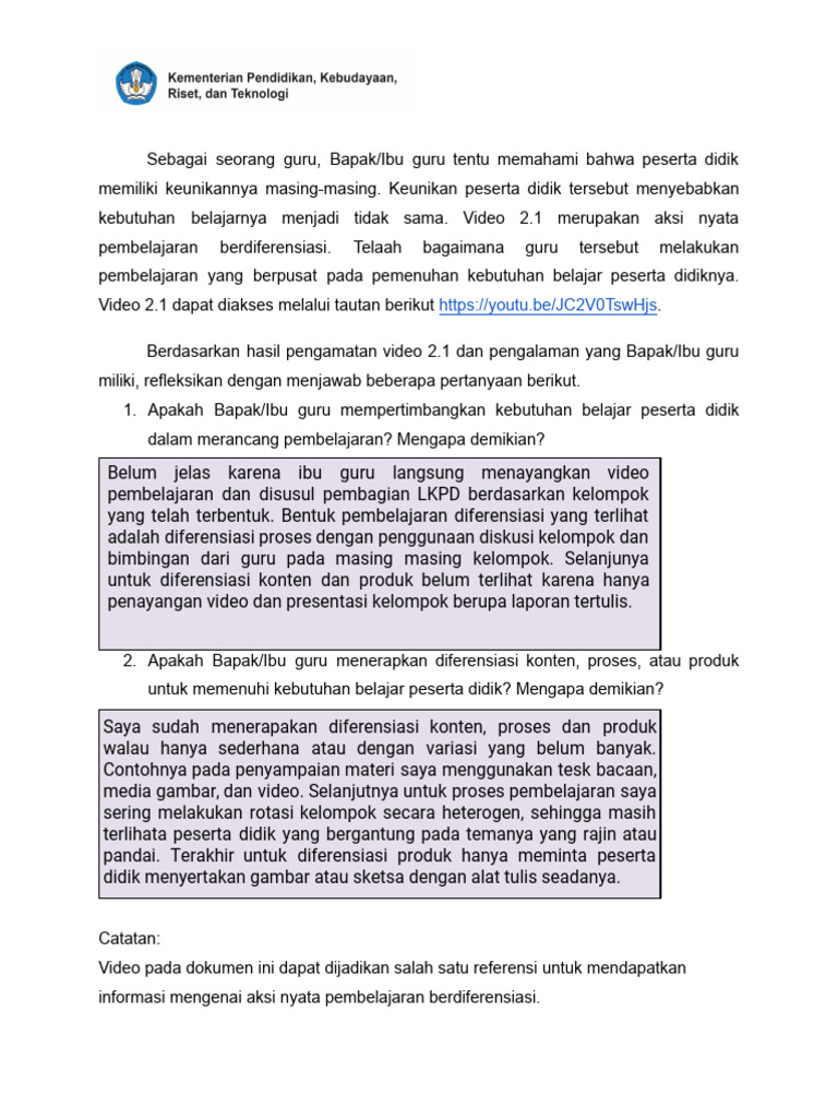 Keunikan Peserta Didik PPA Umum Topik 2 Teks 1 | PDF