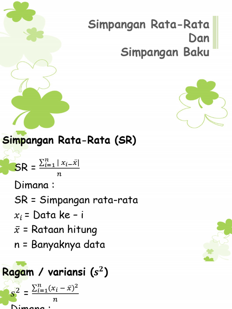 Simpangan Rata Dan Simpangan Baku | PDF