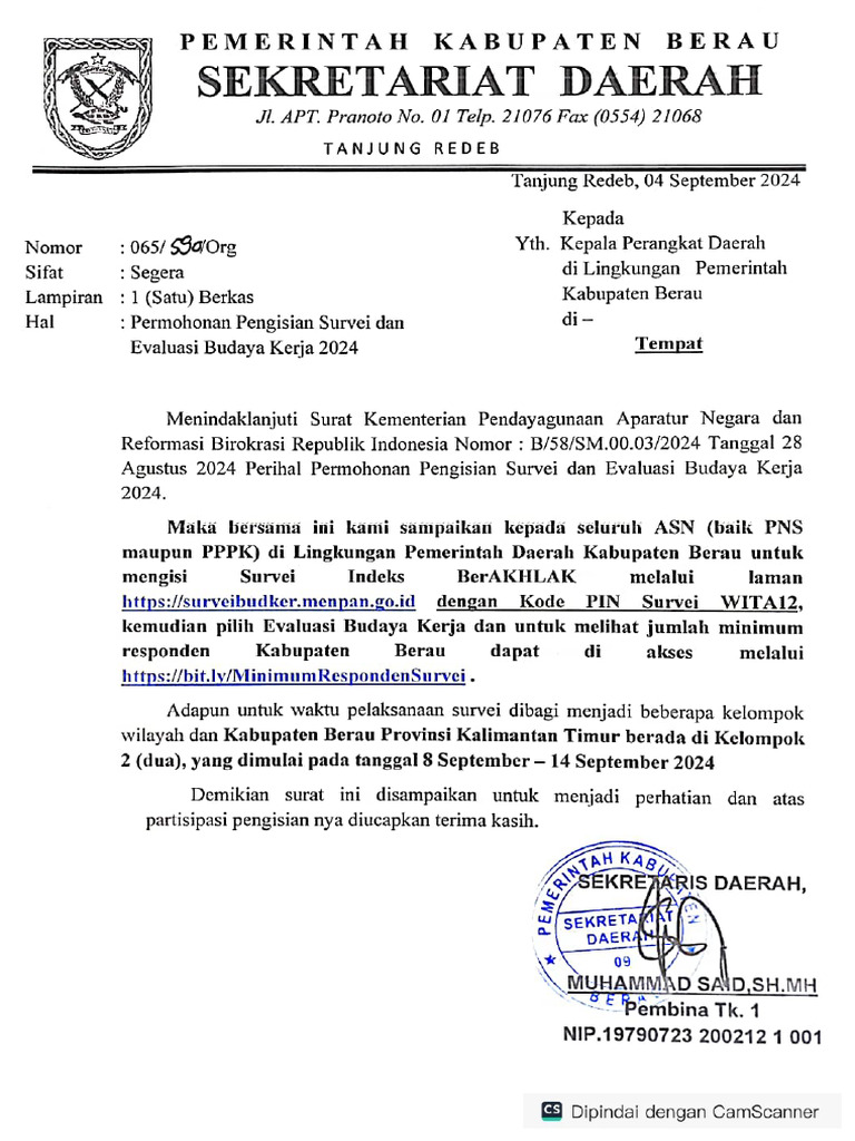 Survei ASN BerAkhlak | PDF