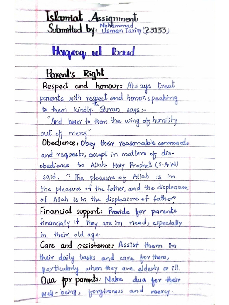 Islamiat Assignment 2 | PDF