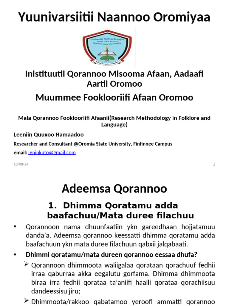 Mala Qorannoo A 2024(10) | PDF