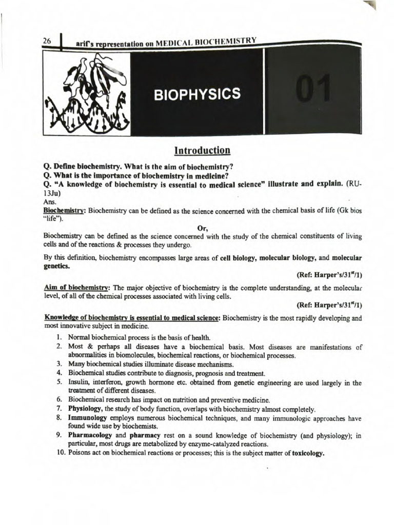 Arif Biochemistry Paper I | PDF