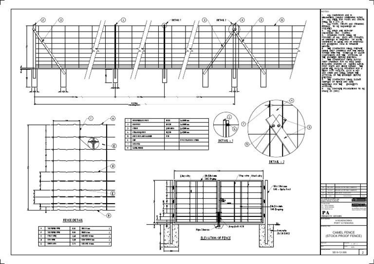 SD 6-12-306 Rev 2 Camel Fence (Stock Proof Fence) | PDF