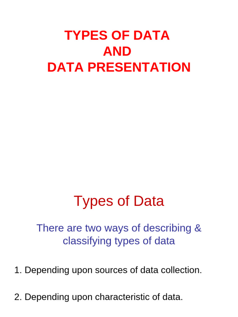 Data Types and Presentation Methods | PDF | Histogram | Pie Chart