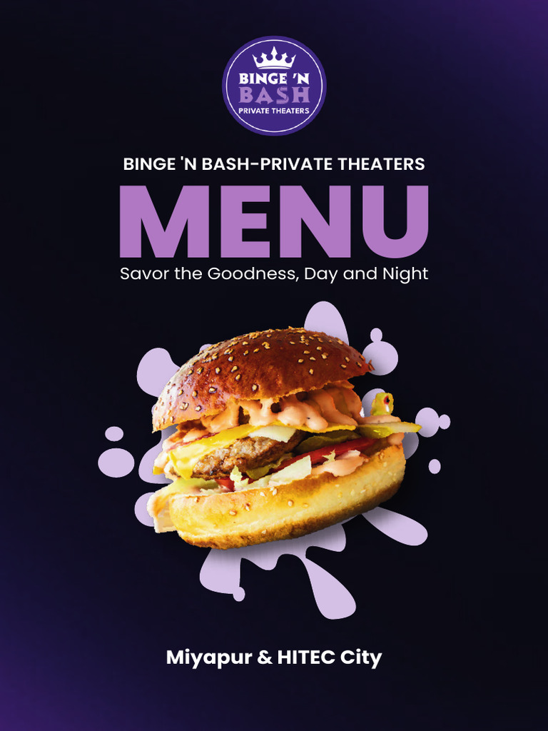 Binge N Bash Food Menu | PDF