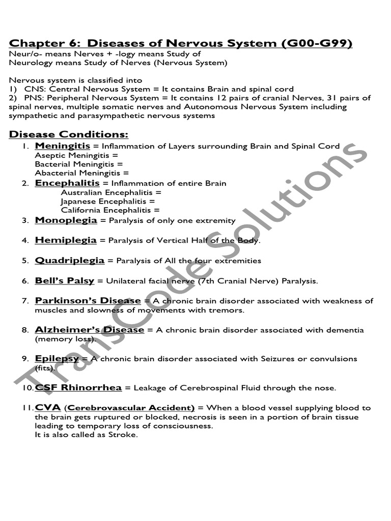 ICD Chapter 6 Notes | PDF