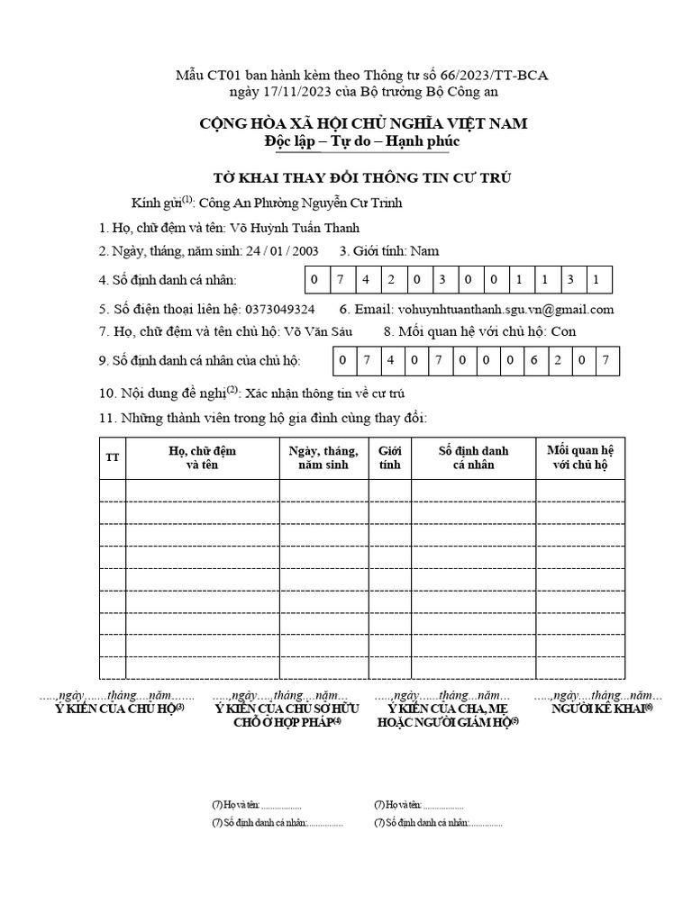 CT01 Thông Tư 66 | PDF