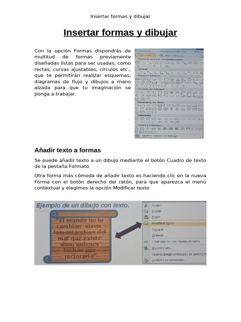 Insertar Formas y Dibujar | PDF