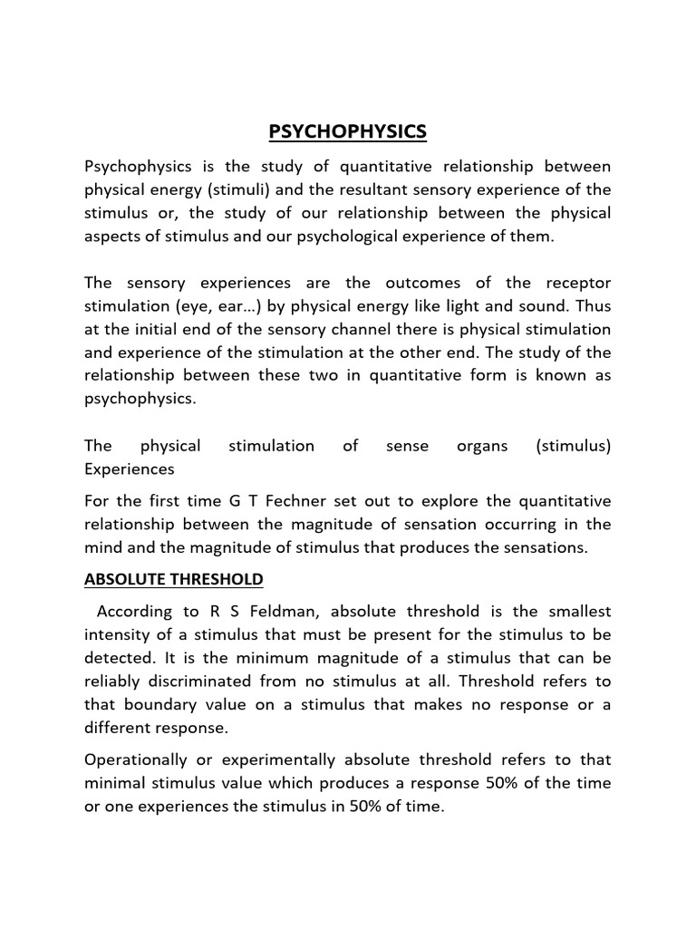 Psychophysics | PDF