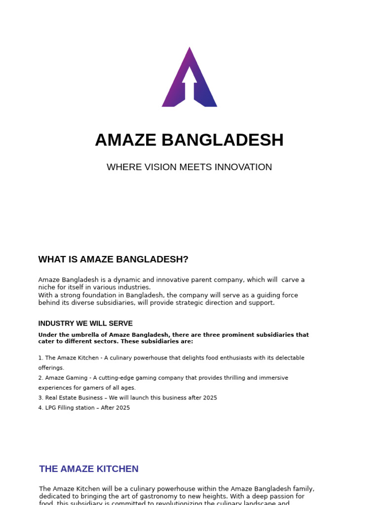 The Amaze Bangladesh Project Overview | PDF