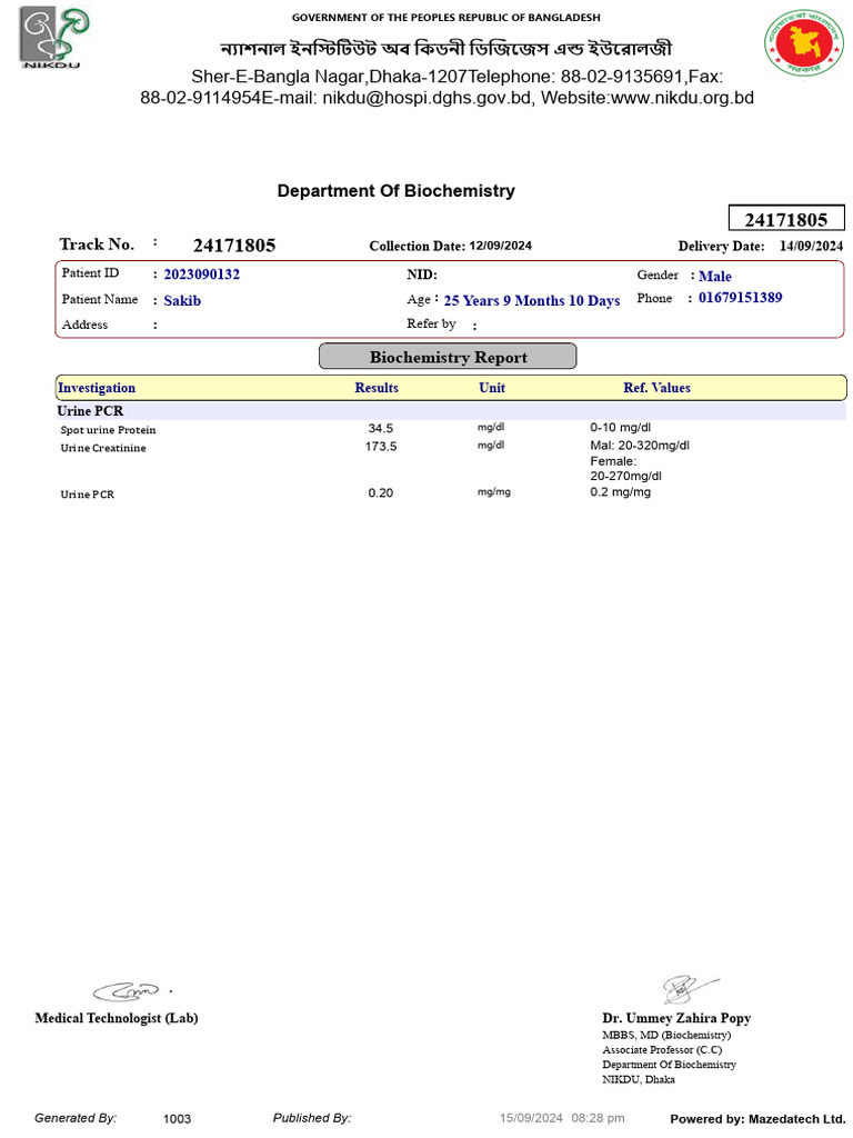 Bio-Chemistry PCR Report # Auto | PDF