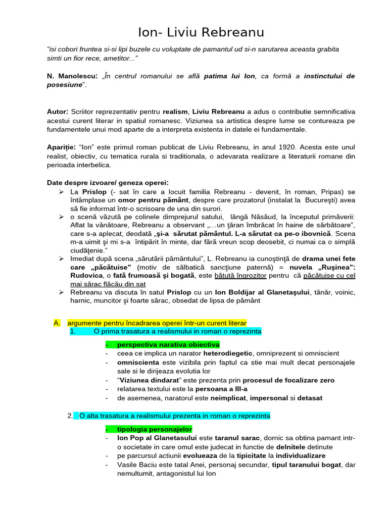 Liviu Rebreanu - Ion | PDF