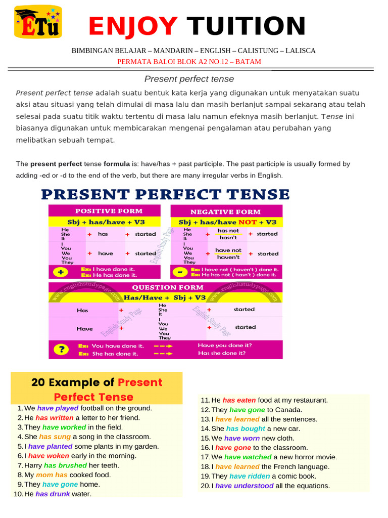 present perfect | PDF