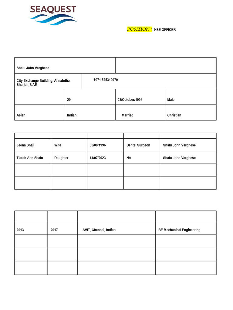 Job Application Form-Rev1 (2024) | PDF