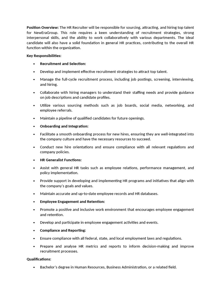 Position Overview | PDF