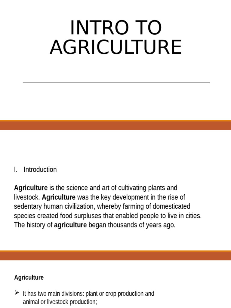 Intro To Agriculture | PDF