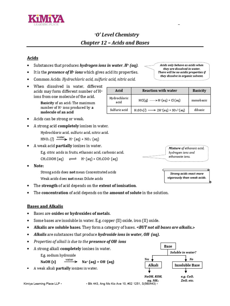 Chapter 12 - Acids and Bases | PDF | Acid | Hydroxide