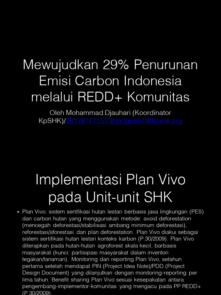 Plan Vivo - MoF Indonesia | PDF