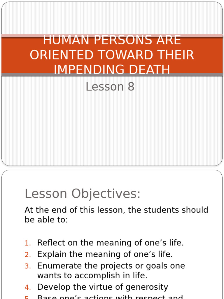 Human Persons Are Oriented Toward Their Impending Death | PDF