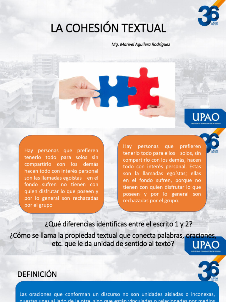 La Cohesión Textual | PDF