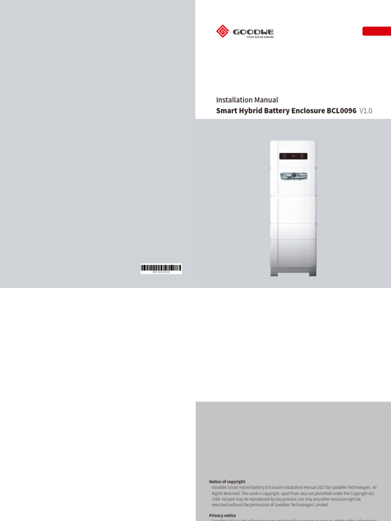 GW - ESA Battery Enclosure - Installation Manual-EN | PDF