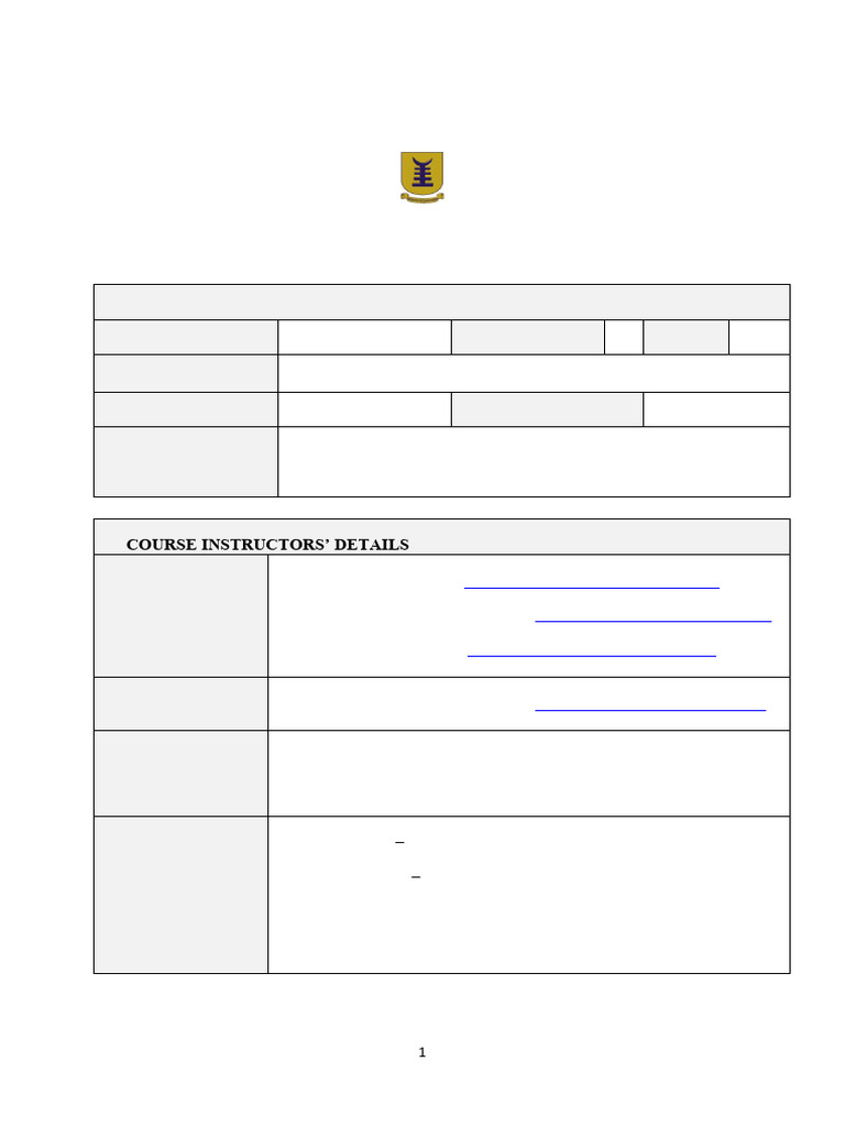 2023 Course Outline | PDF