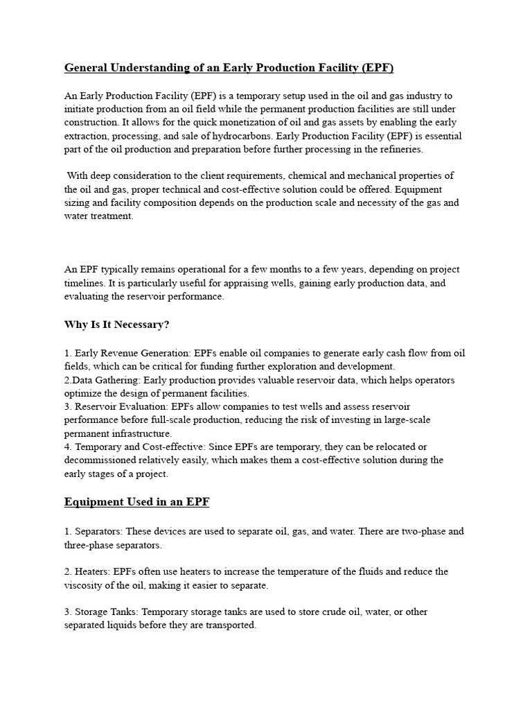 Understanding Early Production Facilities | PDF | Corrosion | Chemical ...