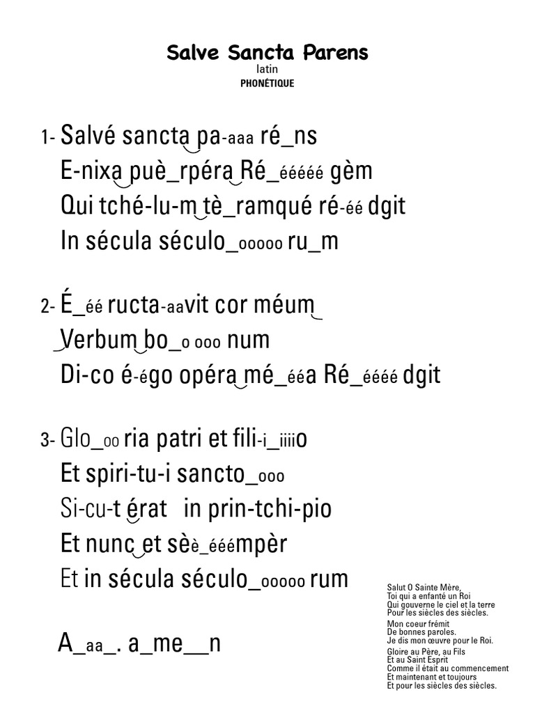 Salve Sancta Parens: Latin Hymn Text | PDF