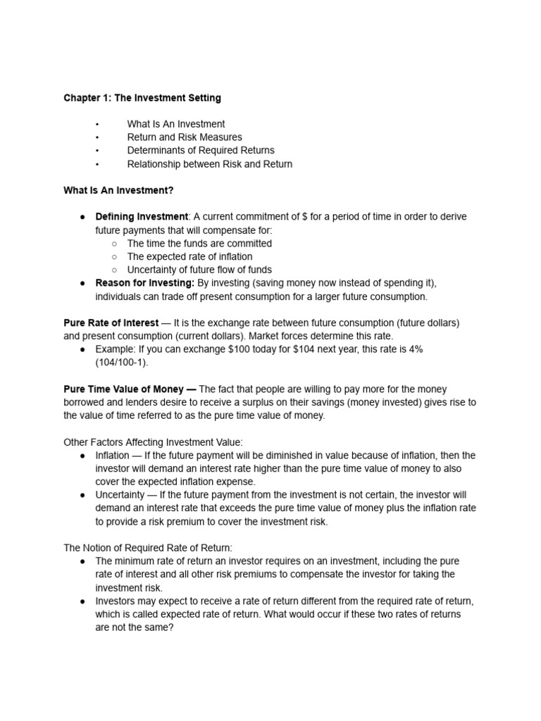 Invest101 Notes | PDF