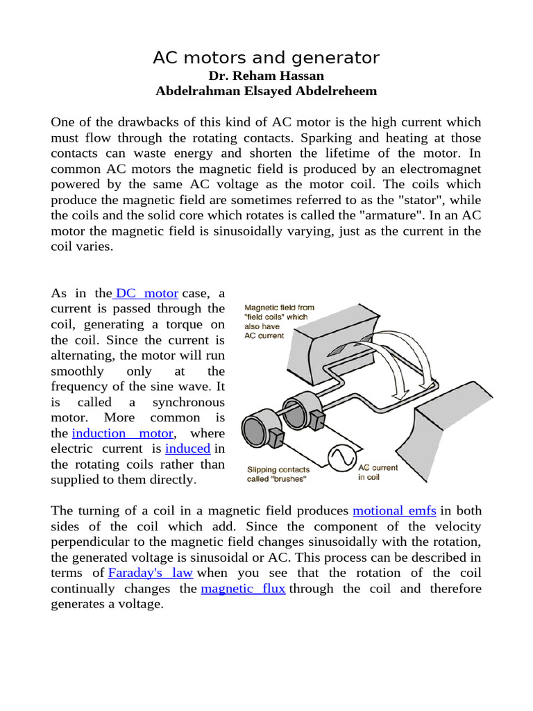 AC Motors Generator | PDF